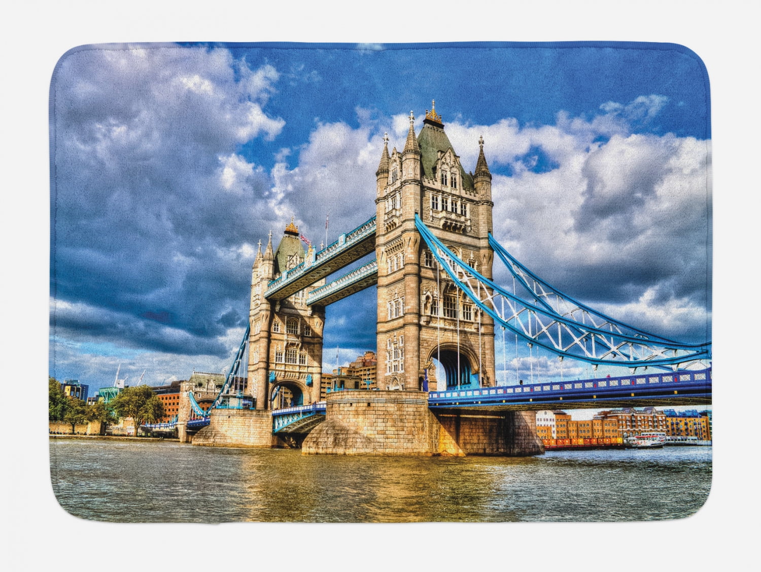 London Bath Mat, Historical Tower Bridge on River London UK British Day ...