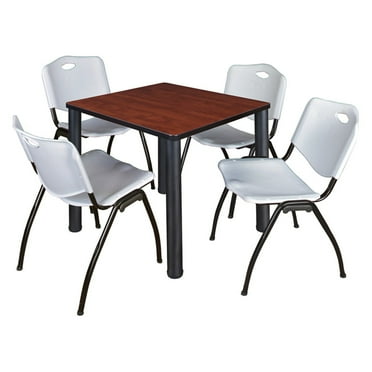 Kee 48" Square Breakroom Table- Grey/ Black - Walmart.com