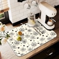 Dish Drying Mat for Kitchen Counter 18x24 Hand Drawn Floral Absorbent ...