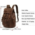 koolehaoda Vintage Canvas Travel Laptop Backpack Leather Rucksack ...