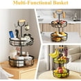 2-Tier Metal Wire Basket: Fruit Bowl, Veggie Storage, and Banana Holder ...