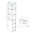 Antique White MDF Slim Storage Cabinet - 73.03 in Tall for Living Room ...