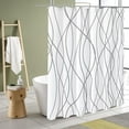 Grey Striped Shower Curtain For Bathroom Gray And White Modern