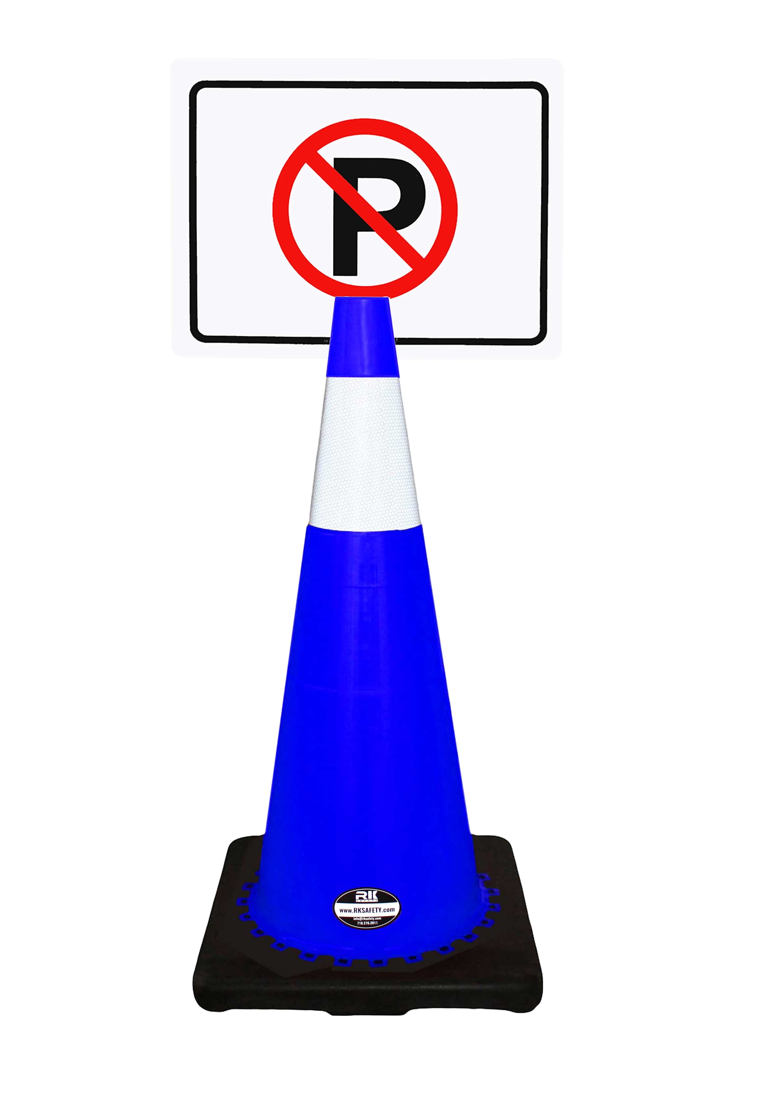 RK-Safety 28" Blue Cone, Black base With One 6" Reflective Tape, Plus ...