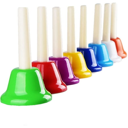 Colorful Percussion 8-Tone Diatonic Metal Handbell Kit for, Kids, Adult ...