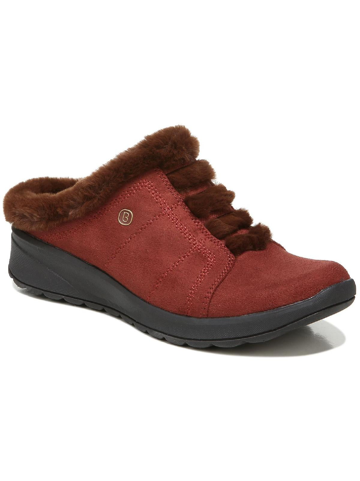 Bzees Womens Golden Cozy Faux Fur Trim Comfort Slide Slippers - Walmart.com