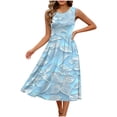 ChaoHeng Summer Dress Womens Summer Dresses Allover Print Sleeveless ...