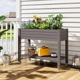 33.7" Tall Raised Garden Bed with Wheels, Divisible Resin Planter Box ...