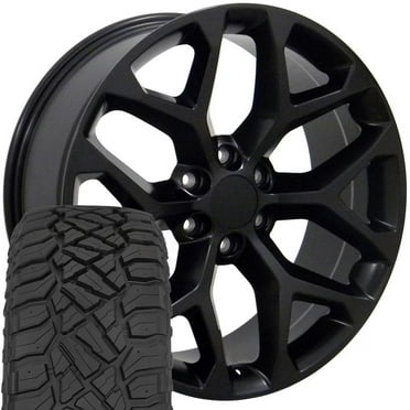 OE Wheels CV32 22 Inch Rims and Tires Fit Silverado 1500 Style 6x139.7 22x9 Gloss Gunmetal ...