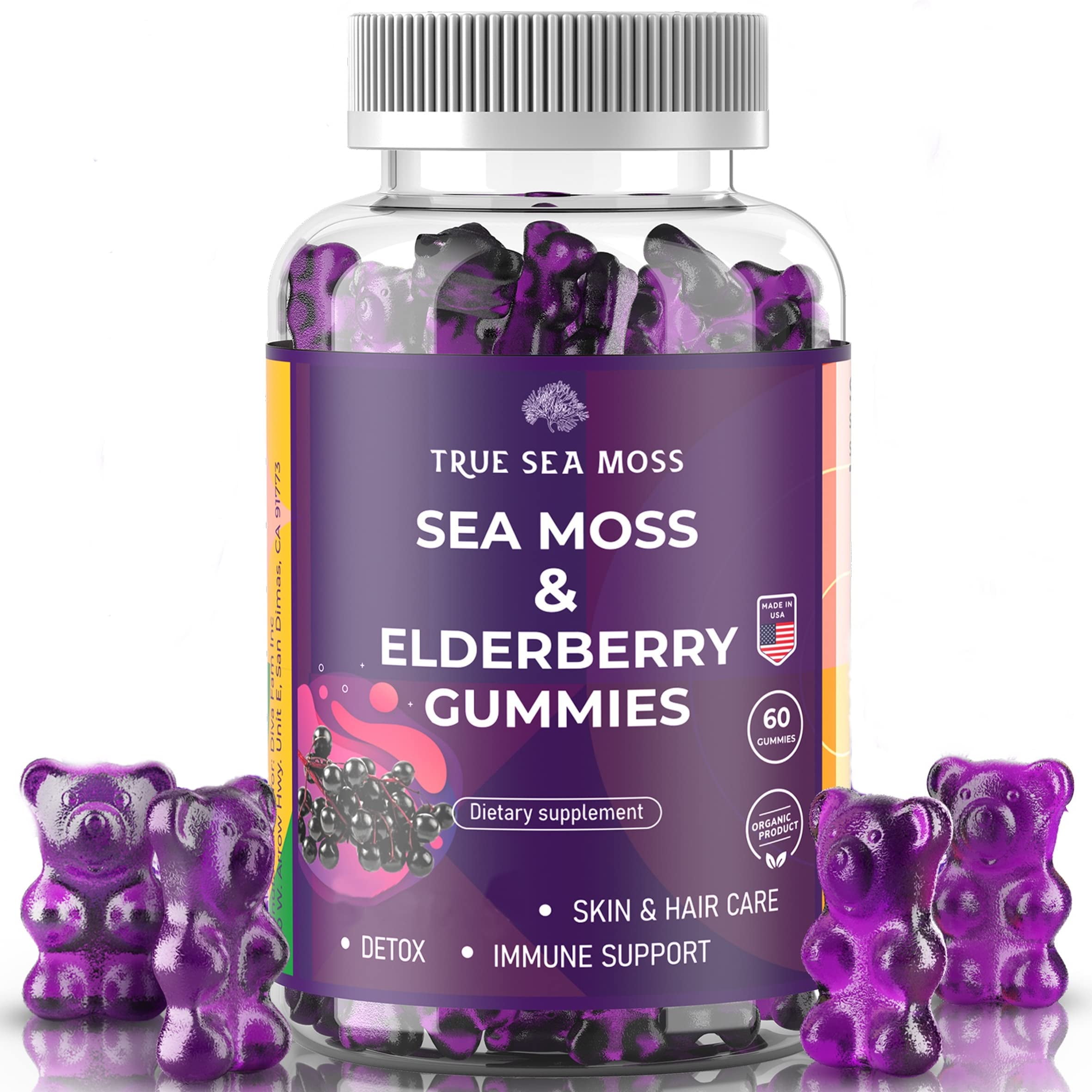 Gomitas de saúco TrueSeaMoss Sea Moss Supplement, 60 unidades | Walmart ...