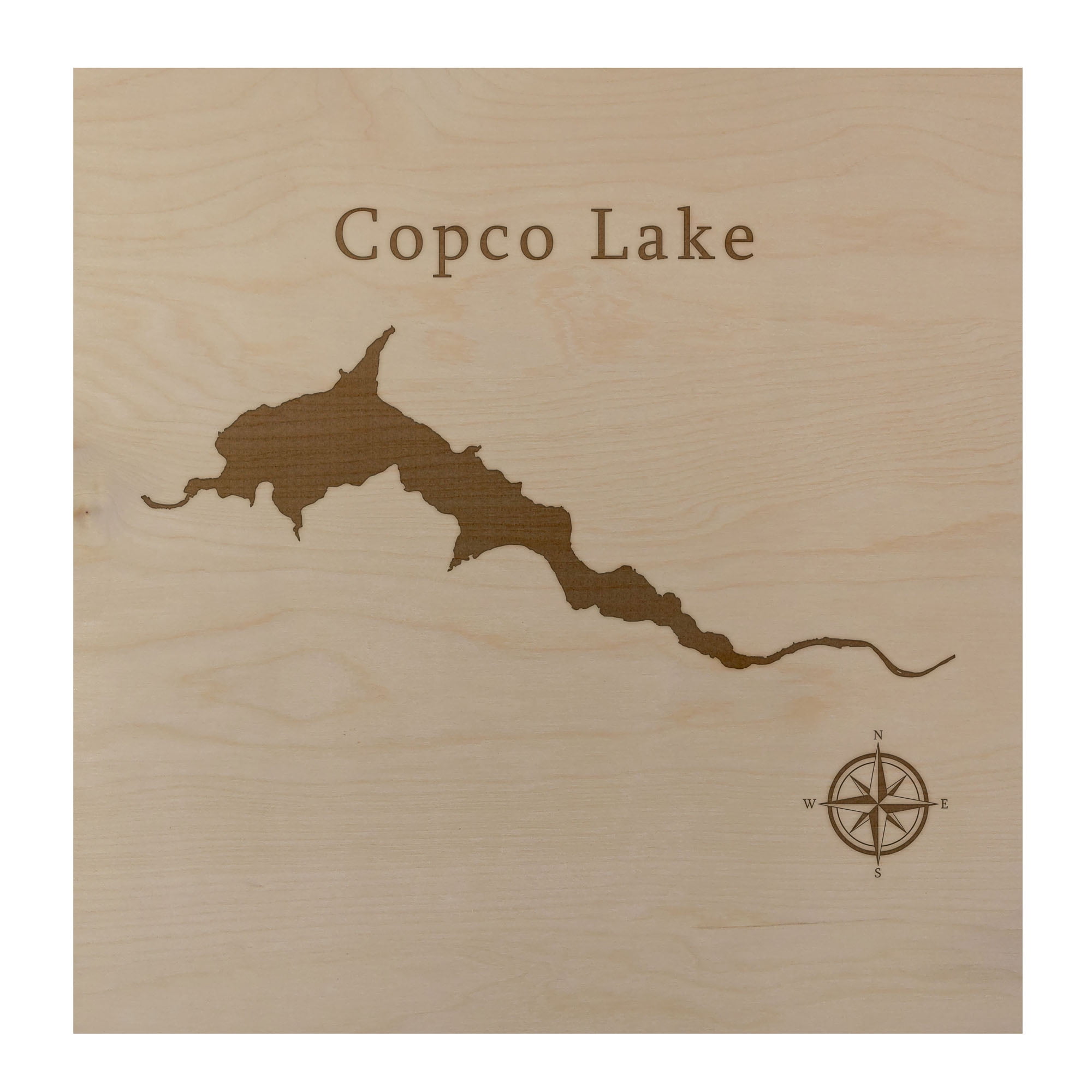 Copco Lake Map 24x24" Wood Wall Art Office Decor Gift Engraved ...