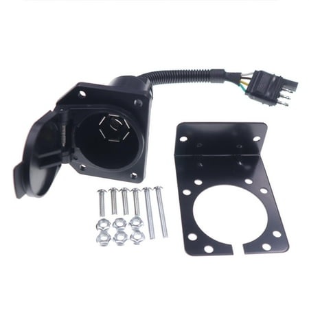 Waterproof Trailer Light Adapter Plug 4 ways Flat pin round Trailer ...