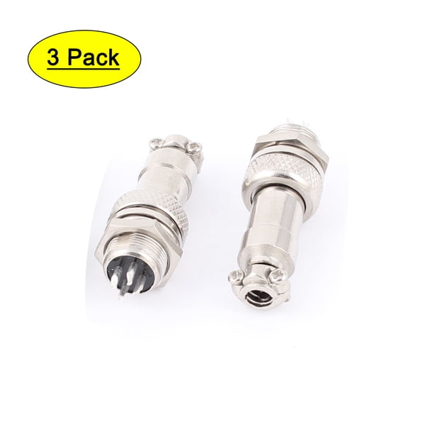GX12-4 4-Pin 12mm Male Female Panel Metal Connector Aviation Plug 3Pcs ...