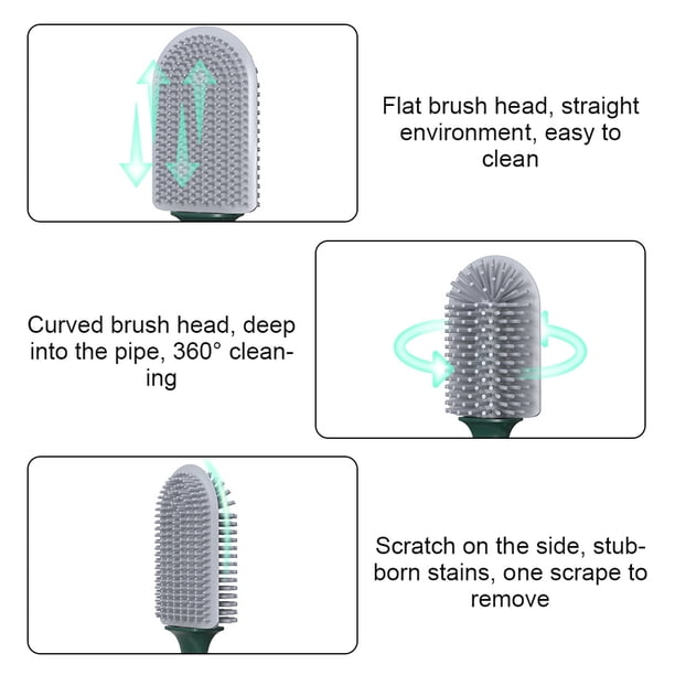 Toilet Brush Wall Mounted 3-in-1 Bathroom Brush; Toilet Cleaning Brush ...