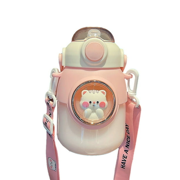 Kids Water Bottles with Straw Girls Children 820ml Portable Girls Cute ...