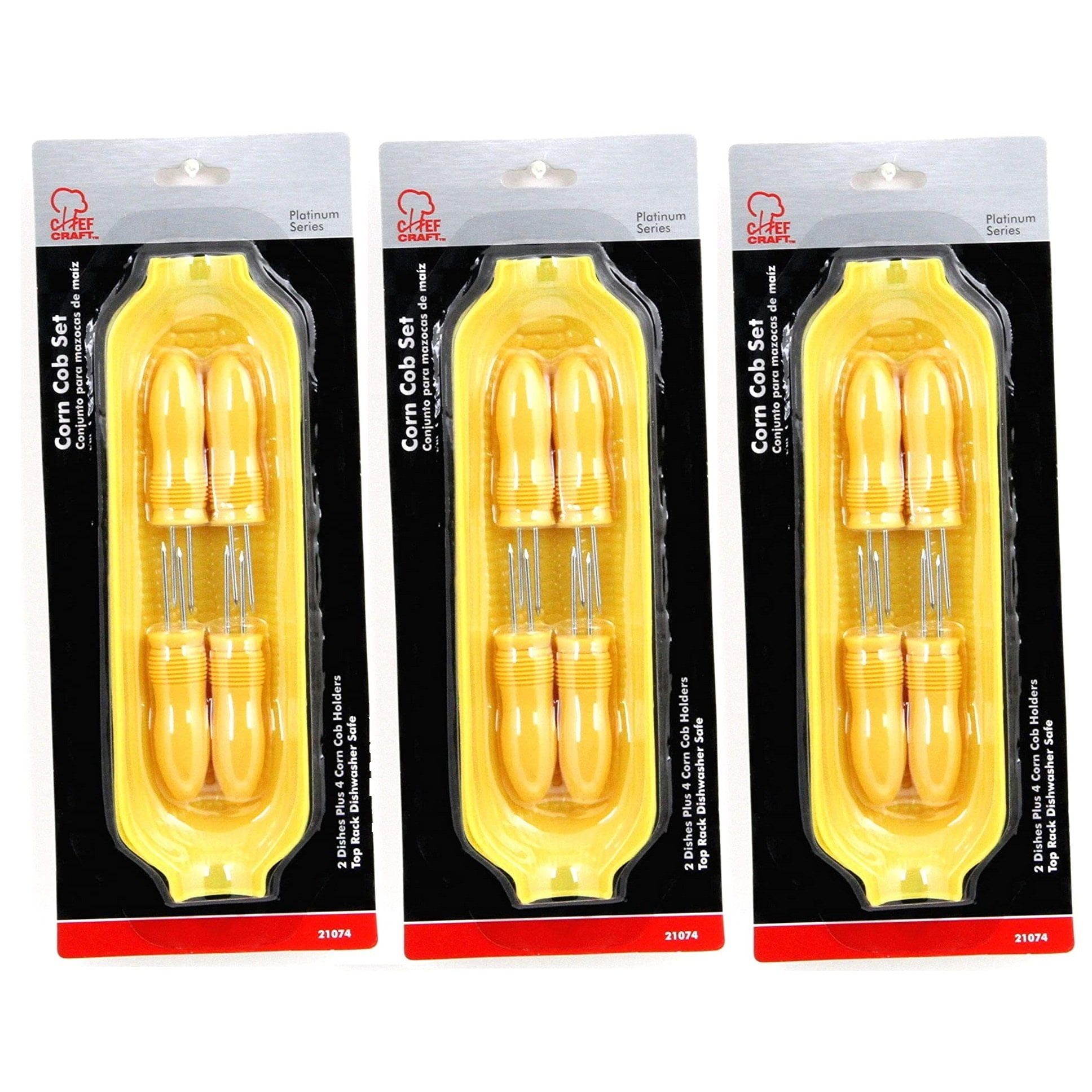 Chef Craft 6pc Corn Cob Utensil Set - Includes 2 Corn Dishes & 4 Corn ...