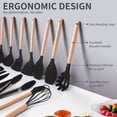 19-Piece Heat Resistant Silicone Cooking Utensils Set, Black - Walmart.com