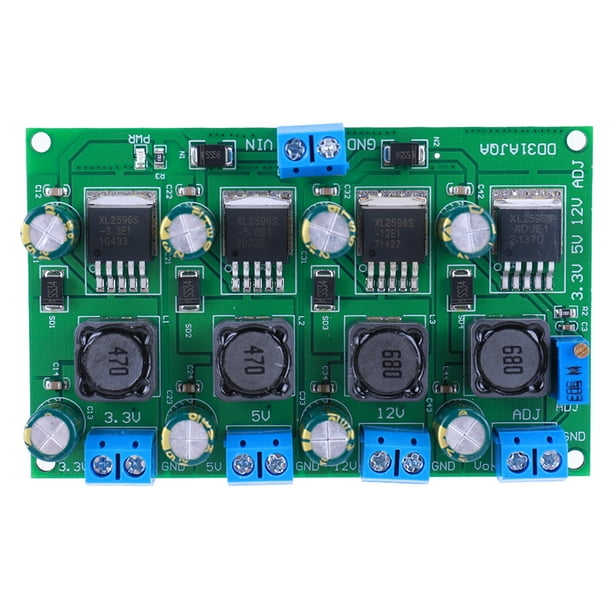 Módulo alimentación 3A 4 canales 3.3V 5V 12V reductor DC-DC ajustable ...