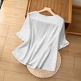 Ashirexll Womens Casual Tops Plus Size Casual Fashion Solid Color ...