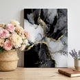 Black Marble Canvas Wall Art for Living Room, Vintage Abstract Gradient ...