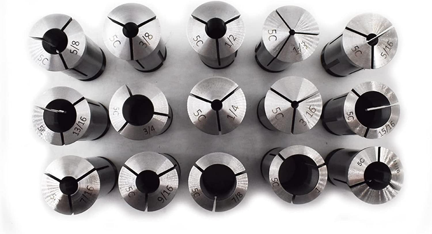 waltyotur 5C Circular Collet 1/8-1 Inch Steel Spare Collet for CNC ...