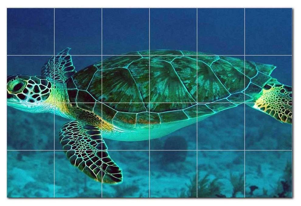 Turtle Ceramic Tile Mural Kitchen Backsplash Bathroom Shower, 402938 ...
