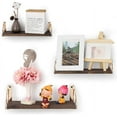 Oumilen Set of 3 Floating Wooden Shelves for Home Decor, Brown, DIY ...