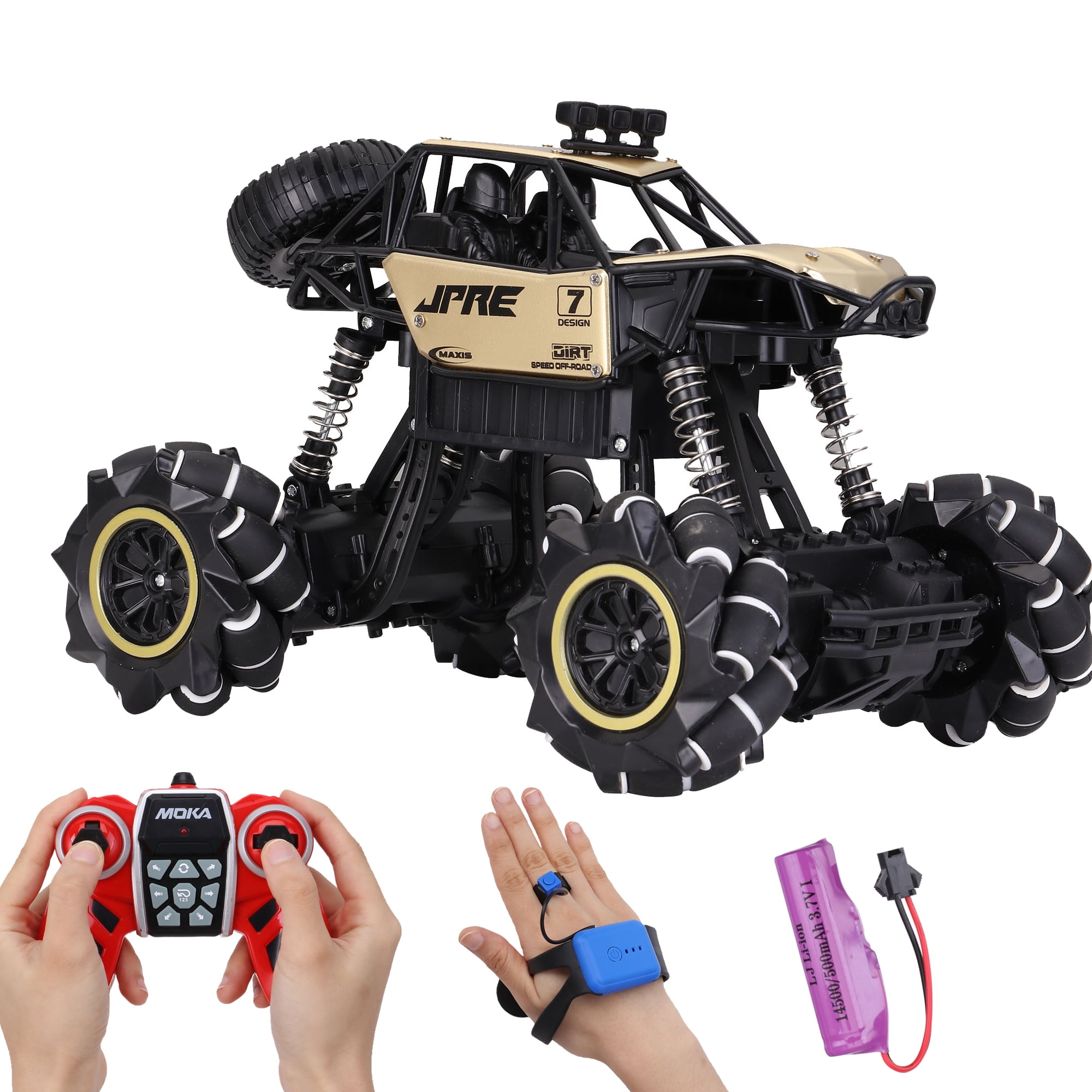 SHCKE 1:16 Scale 4WD Metal Remote Control Car, 360° Rotating Hand ...