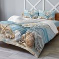 4 Piece Duvet Cover Set Full, Ocean Starfish Shell Flower Vase Soft ...