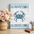 Blue Crab Coastal Canvas Wall Art for Living Room, Summer Starfish ...