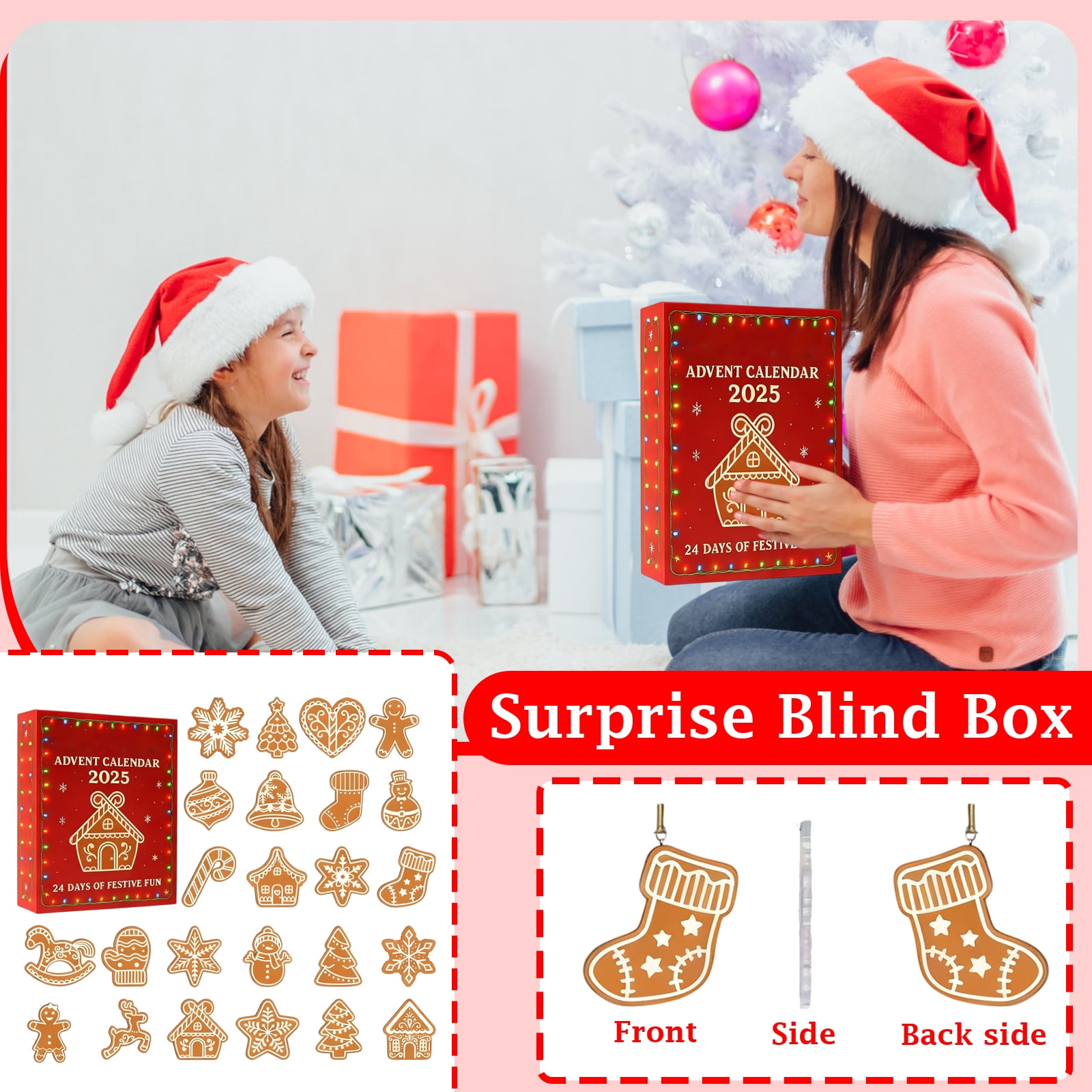 Gingerbread Man Christmas Advent Calendar 2025 2D Plane+airplane Box ...