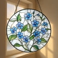 Blue Forget Me Not Floral Stained Glass Suncatcher Window Hanging ...