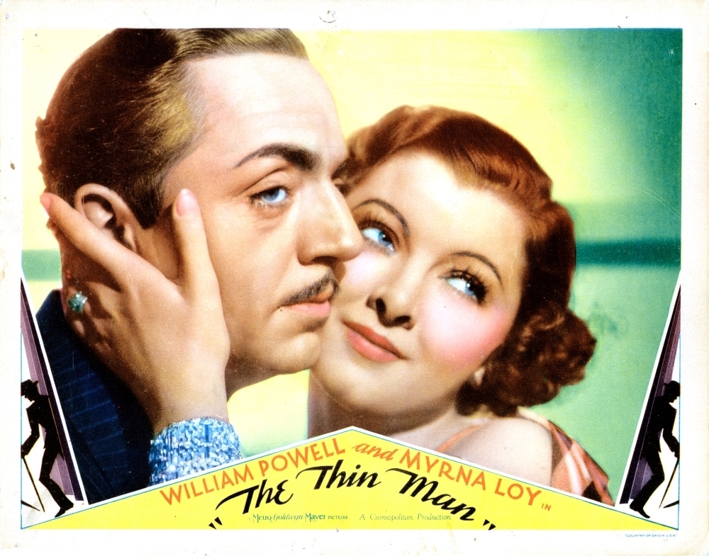 The Thin Man Us Lobbycard From Left William Powell Myrna Loy 1934