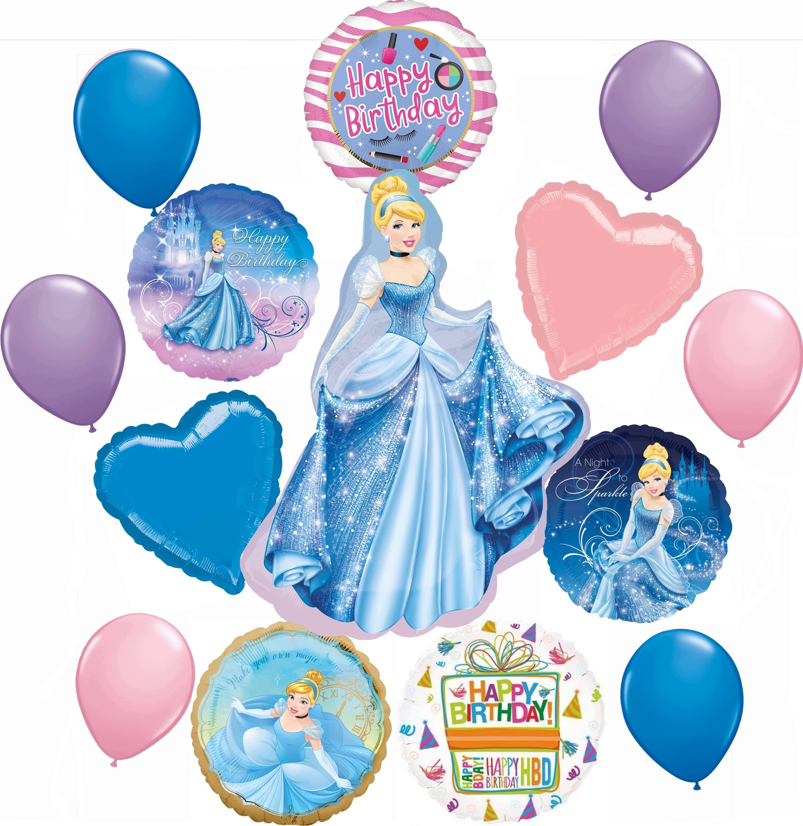 Cinderella Princess Party Supplies Birthday Balloon Bouquet Decorations ...