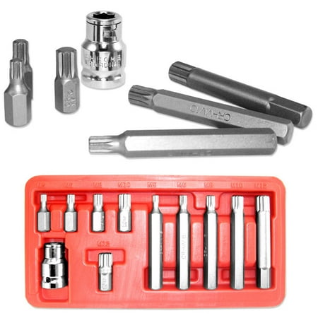 11 Pc 12 Point Spline Socket Bit Set Mm Metric - Walmart.com
