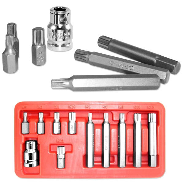 11 Pc 12 Point Spline Socket Bit Set Mm Metric - Walmart.com - Walmart.com