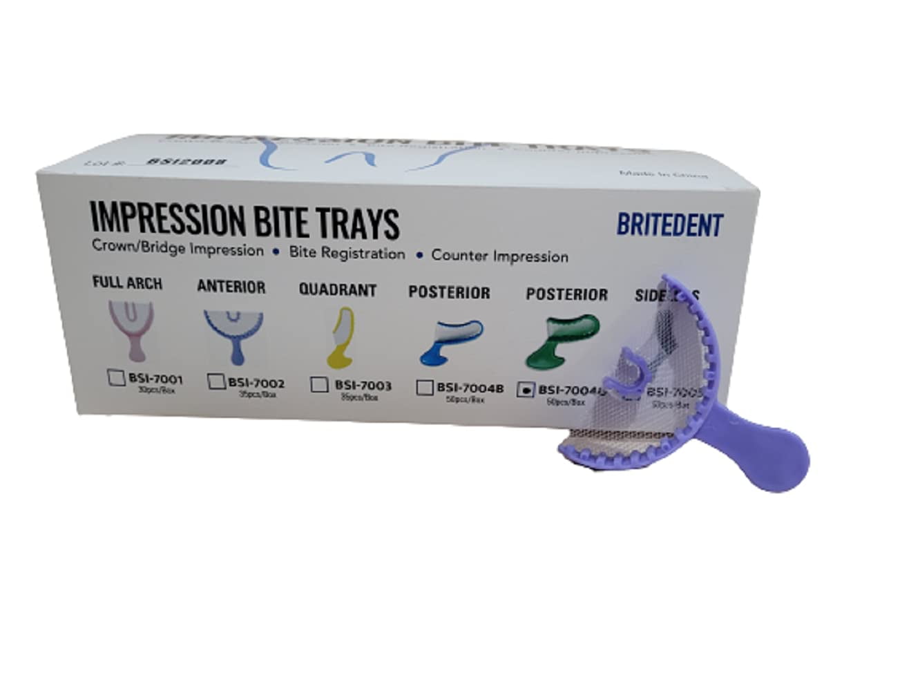 BRITEDENT 35 Pcs Bite Registration Trays (Anterior Purple) Disposable ...