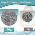 6 Pack 40g Heavy Duty Stainless Steel Wool Scourer Pads, for Kitchen ...