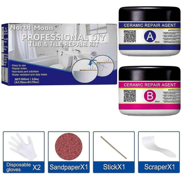 Porcelain Repair Kit, Fiberglass Tub Repair Kit For White Tubs Shower ...