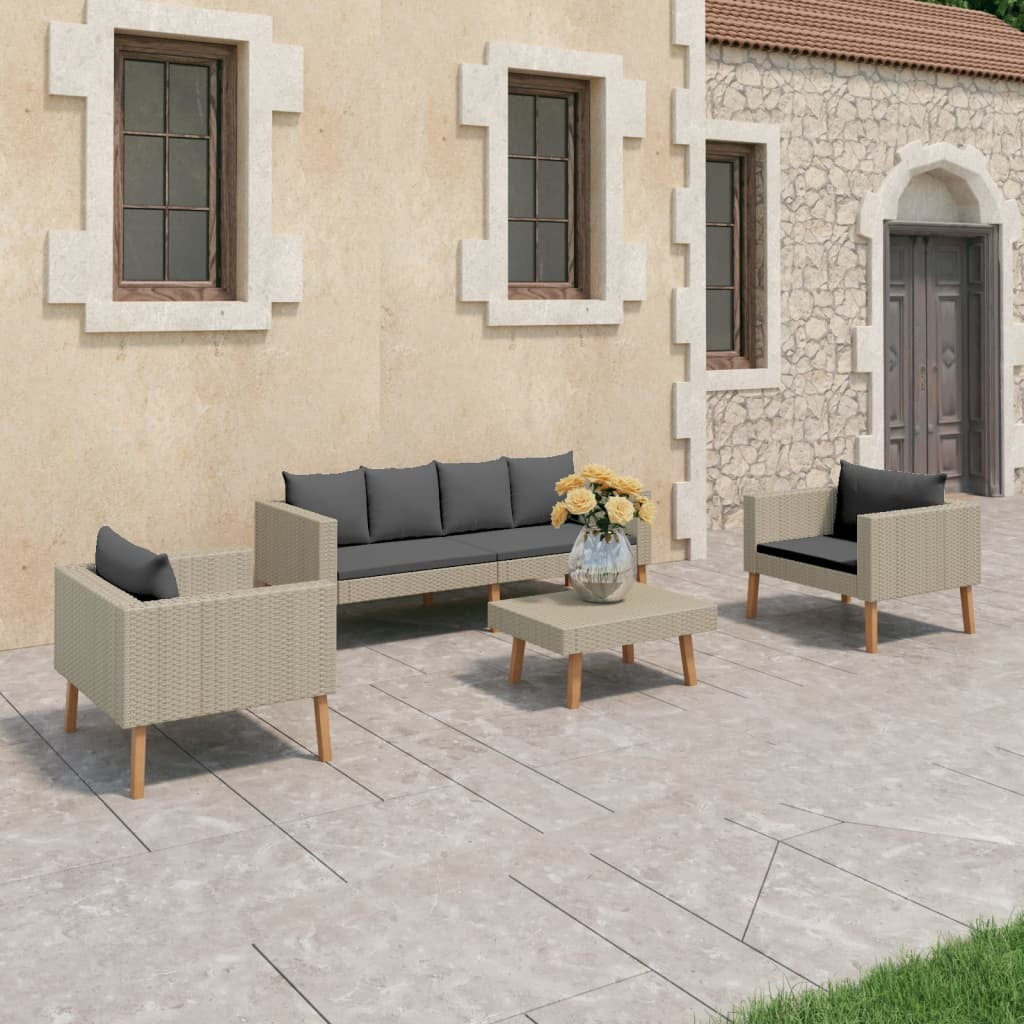Click here for Vidaxl 4 Piece Garden Lounge Set With Cushions Pol... prices