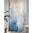 Absstract Color Block Sheer Curtains 96 Inch Long 1 Panel Blue Beige ...