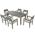 7-Piece Dining Set, Rustic 71-inch Rectangular Dining Table with Chair ...