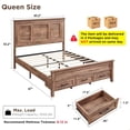 ACCOHOHO Farmhouse Queen Bed Frame, 1000 LBS Max with Bolt-on Rails ...