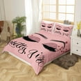 Girly Eyelash Duvet Cover,Unicorn Eyelash Bedding Set for Women,Elegant ...