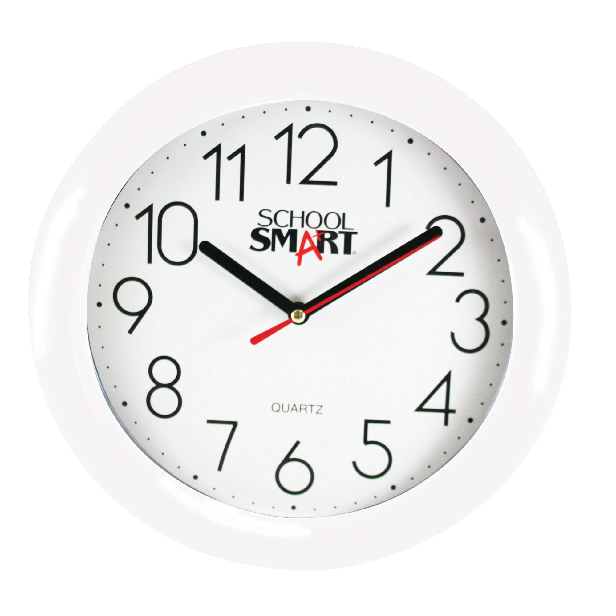 School Smart Wall Clock, 10 Inches, White Dial and White Frame ...