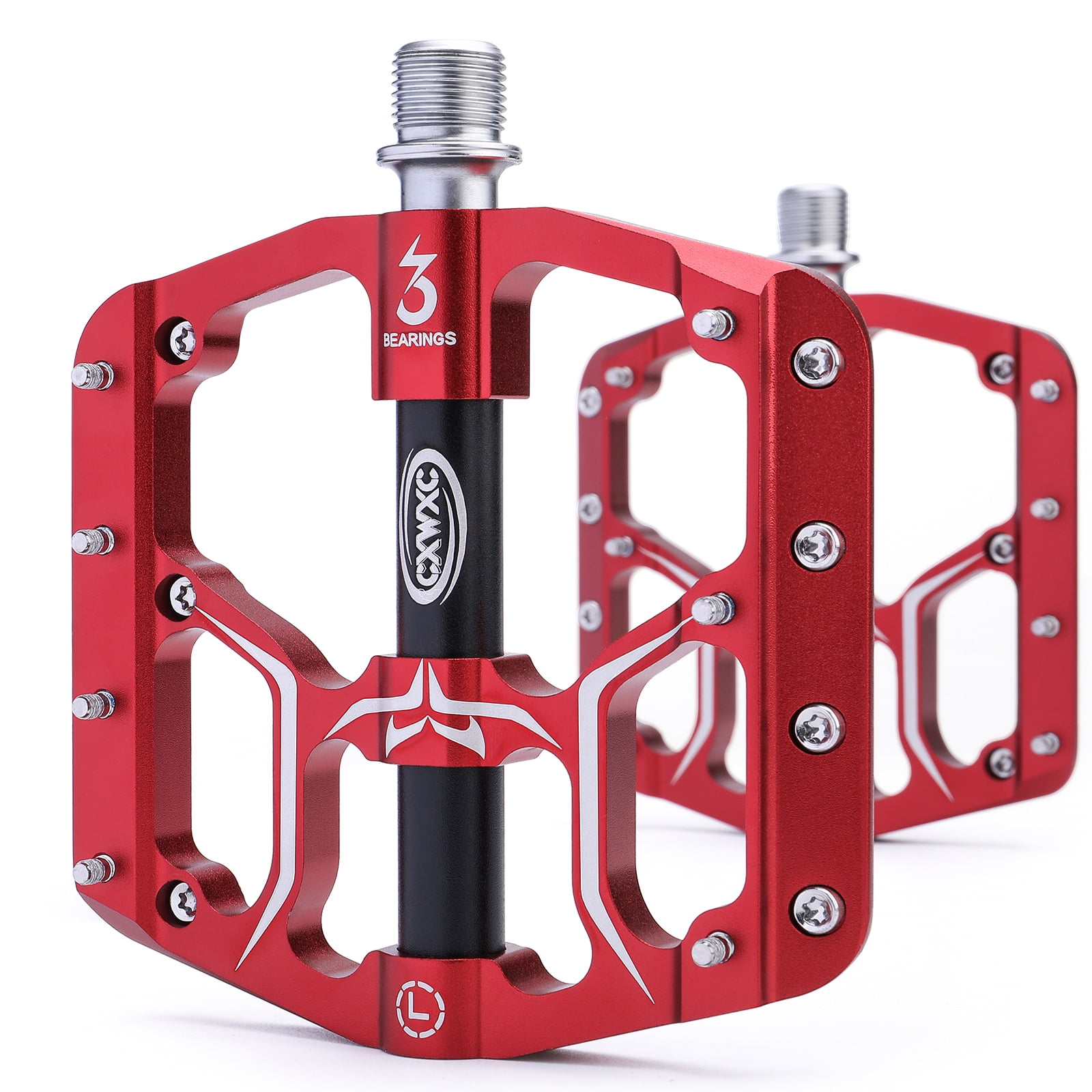 CXWXC Road/Mountain Bike Pedals 3 Bearings 9/16” Aluminum Alloy Bicycle ...
