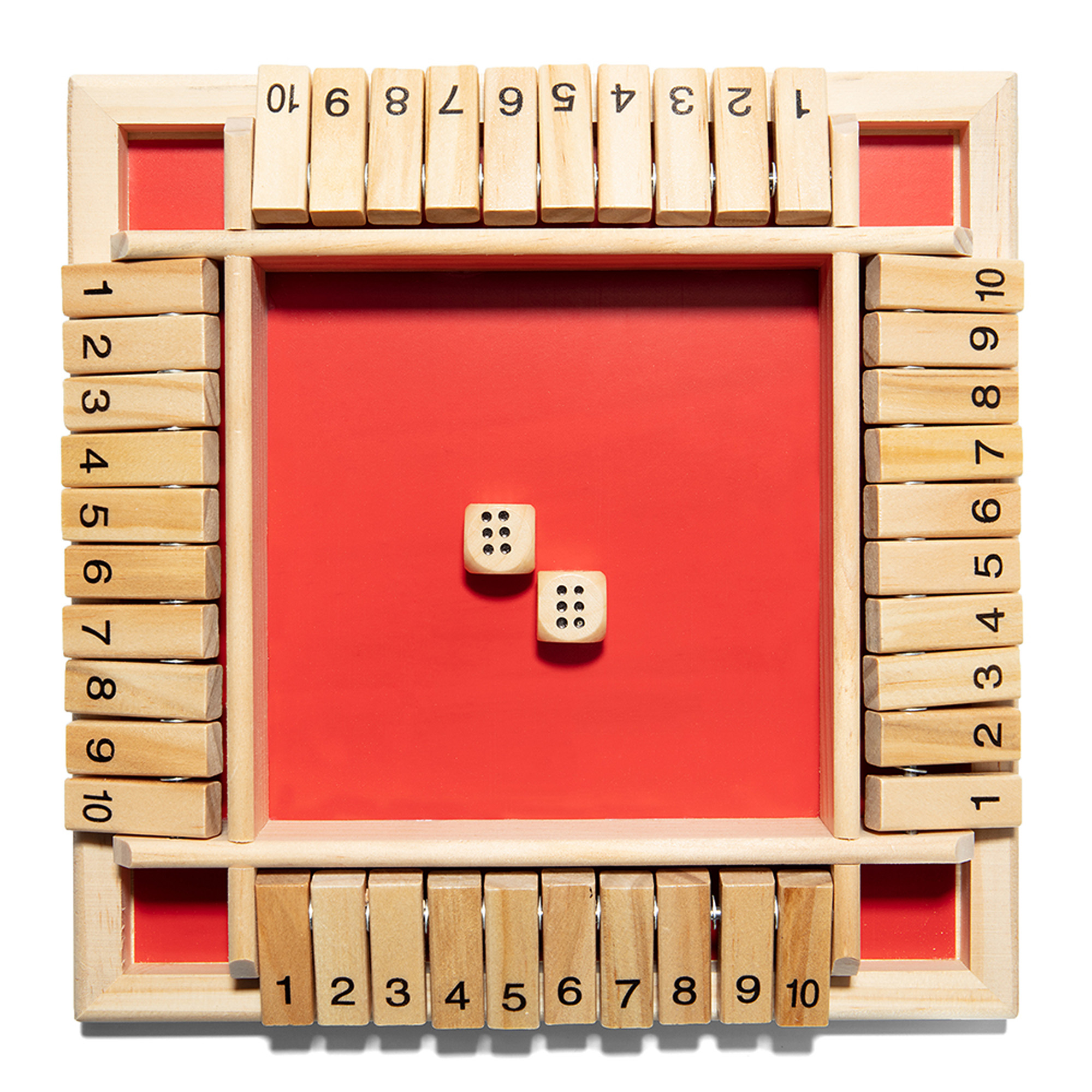 NK 1 4 Players Shut The Box Dice Game Classic 4 Sided Wooden Board Game NK 1 4 Players Shut The Box Dice Game Classic 4 Sided Wooden Board Game