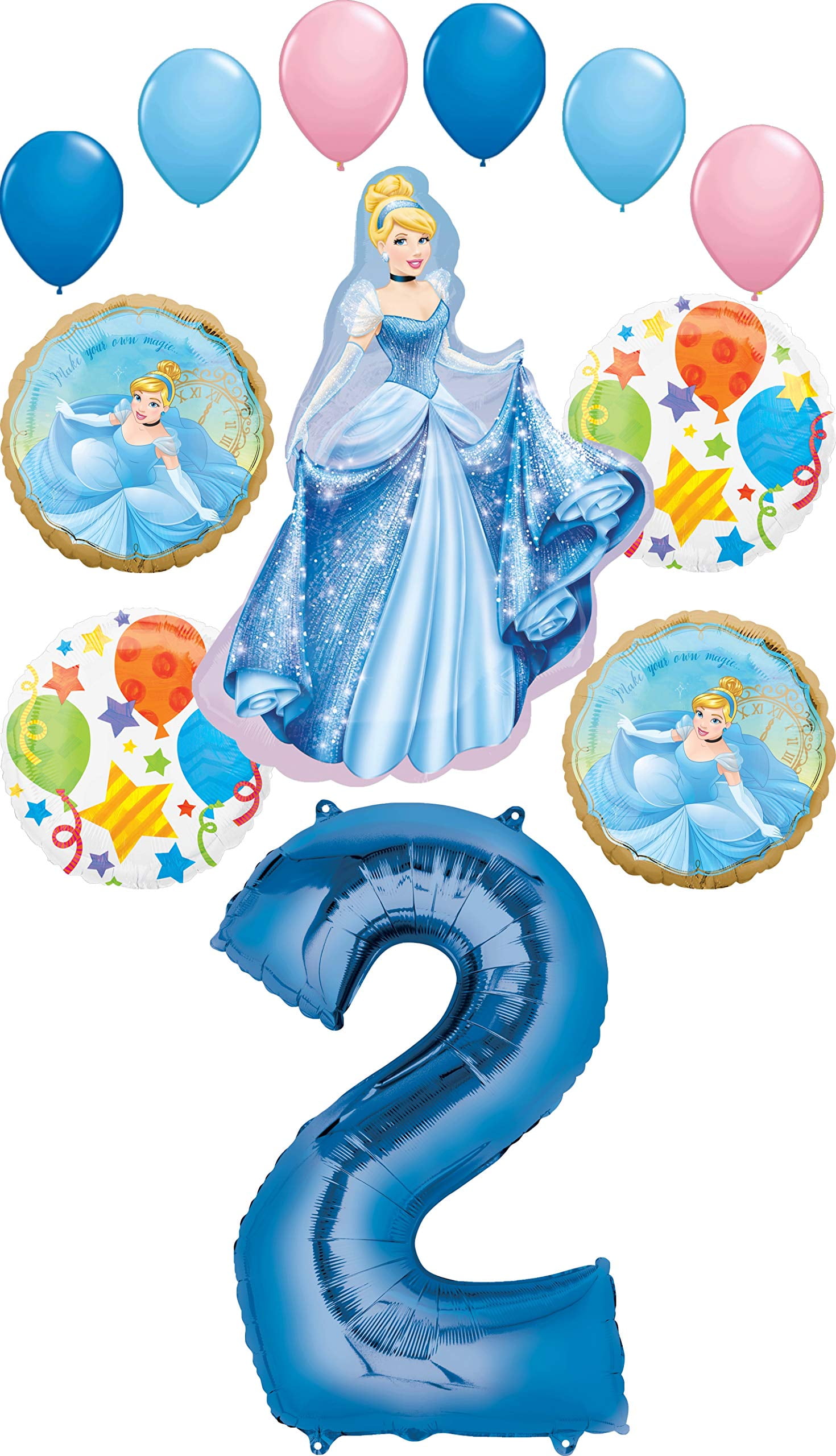 Cinderella Party Supplies Princess 2nd Birthday Balloon Bouquet ...