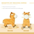 Qaba Kids Plush Giraffe Ride-On Rocking Horse Toy for Toddlers & Babies ...