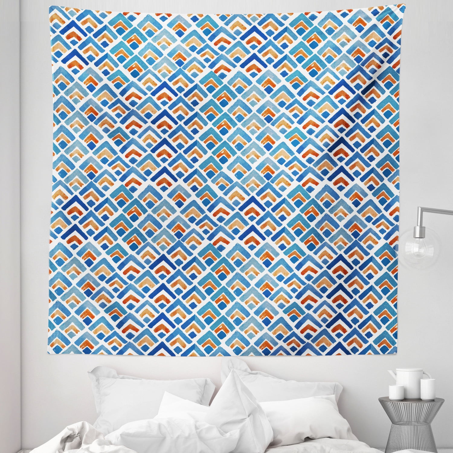 Japanese Tapestry, Geometric Chevron Repeating Pattern in Watercolor ...